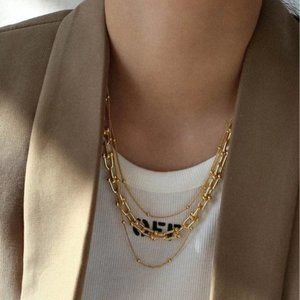 Jewelry | Gold Color Link Chain Three Layer Necklace | Poshmark